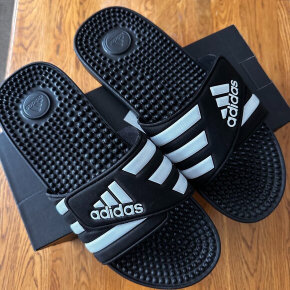 adidas | Shoes | Addidas Adissage Mens Slides Core Black Cloud White Us ...